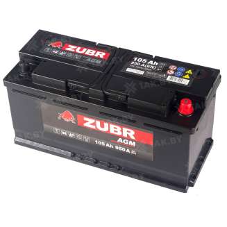 Аккумулятор ZUBR (105 Ah) 950 A, 12 V Обратная, R+ L6 AGM VRL6 105 | Купить на 1AK.BY